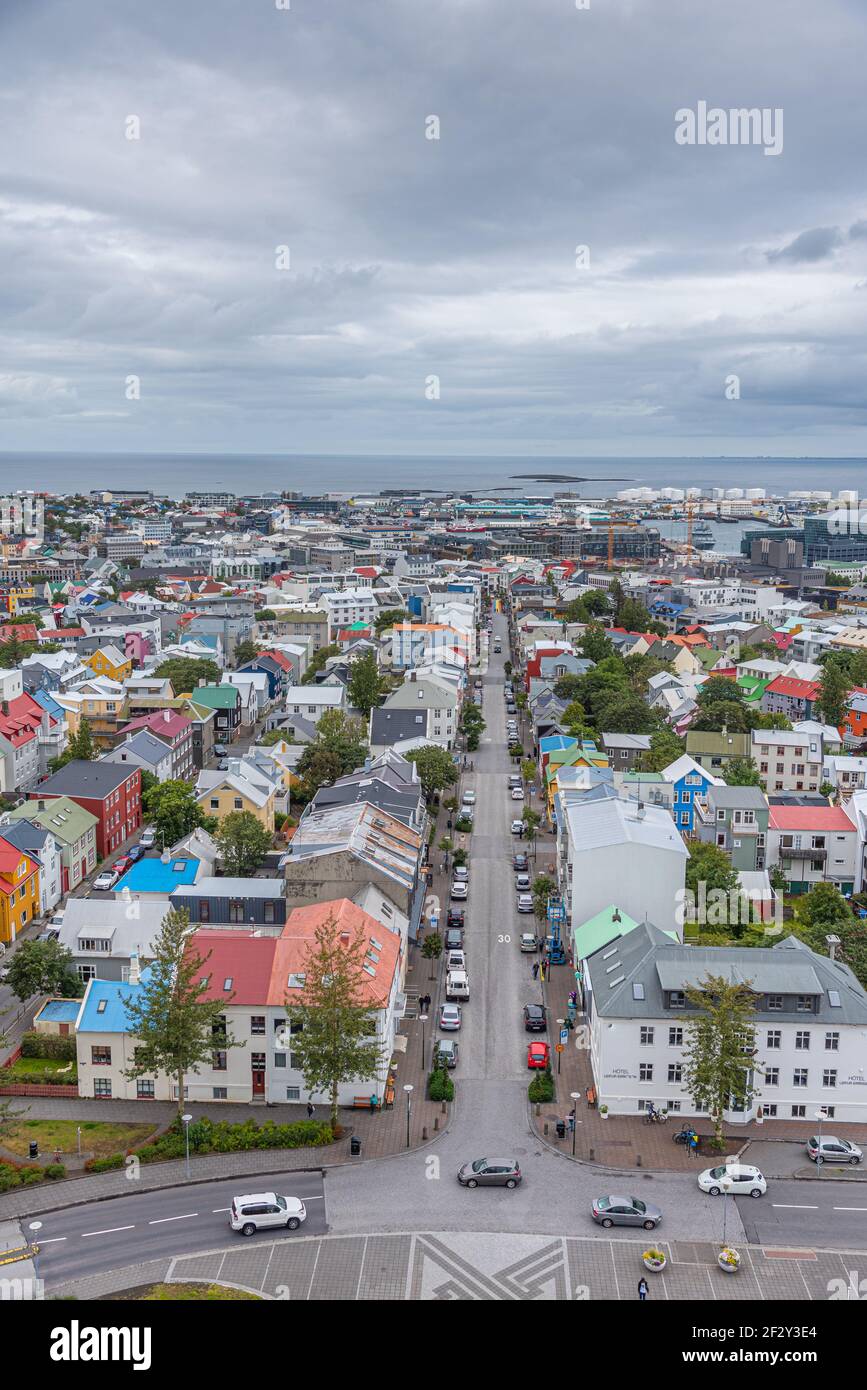 Aerial view of downtown Reykjavik, Iceland Stock Photo - Alamy