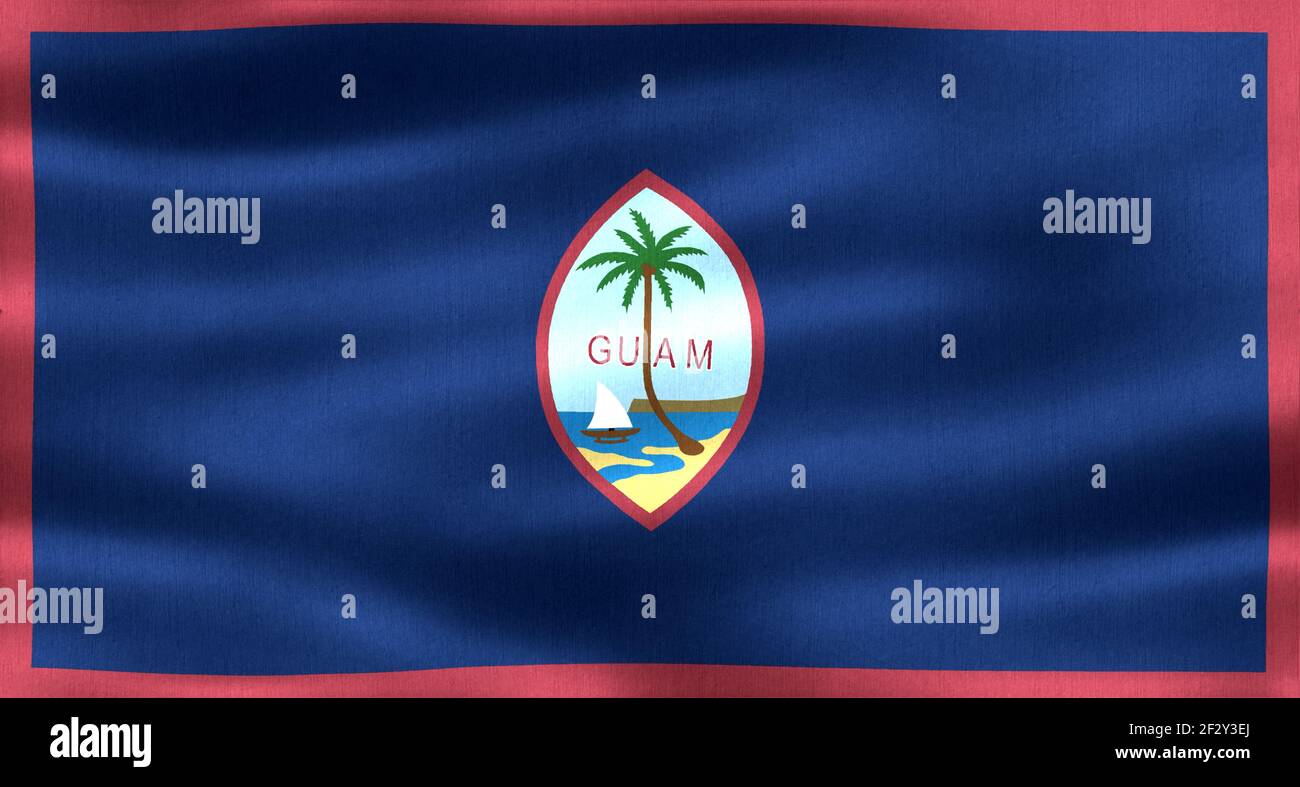 Guam flag - realistic waving fabric flag Stock Photo - Alamy