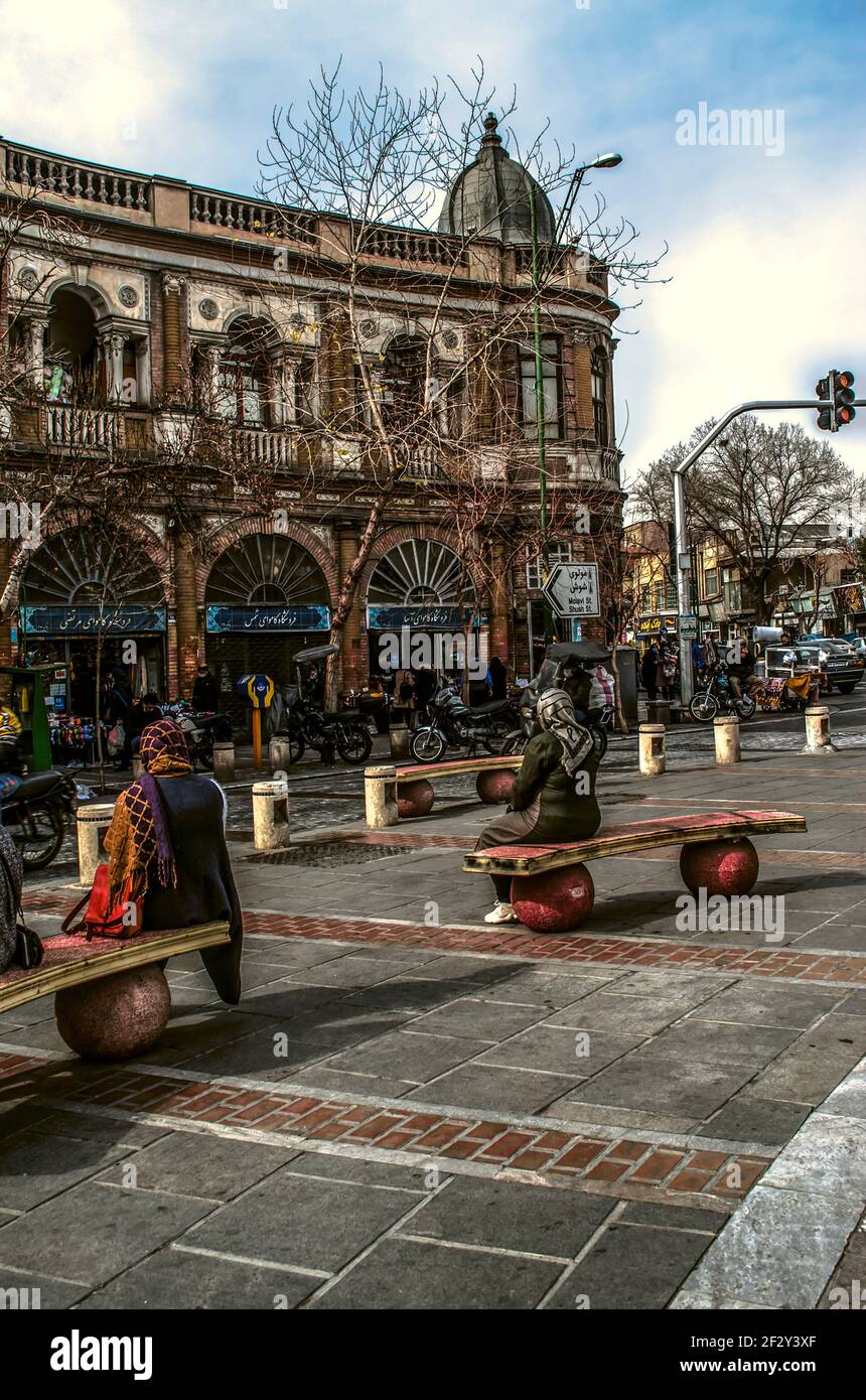 Tehran, Iran, December 28, 2020:The corner of the ancient architectural ...