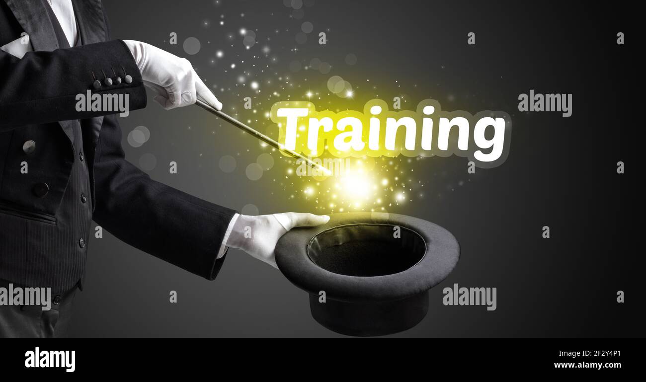 Illusionist is showing magic trick Stock Photo - Alamy