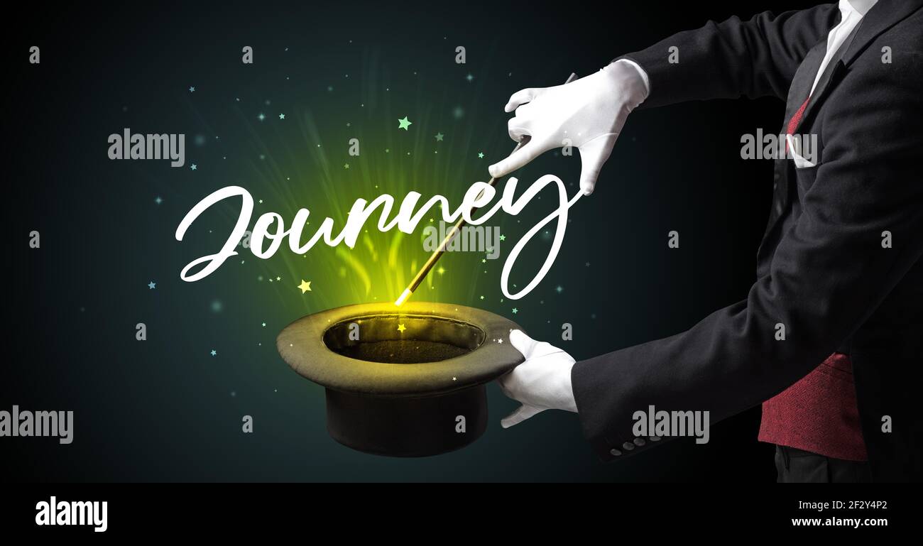 Old Magician is showing magic trick Stock Photo - Alamy