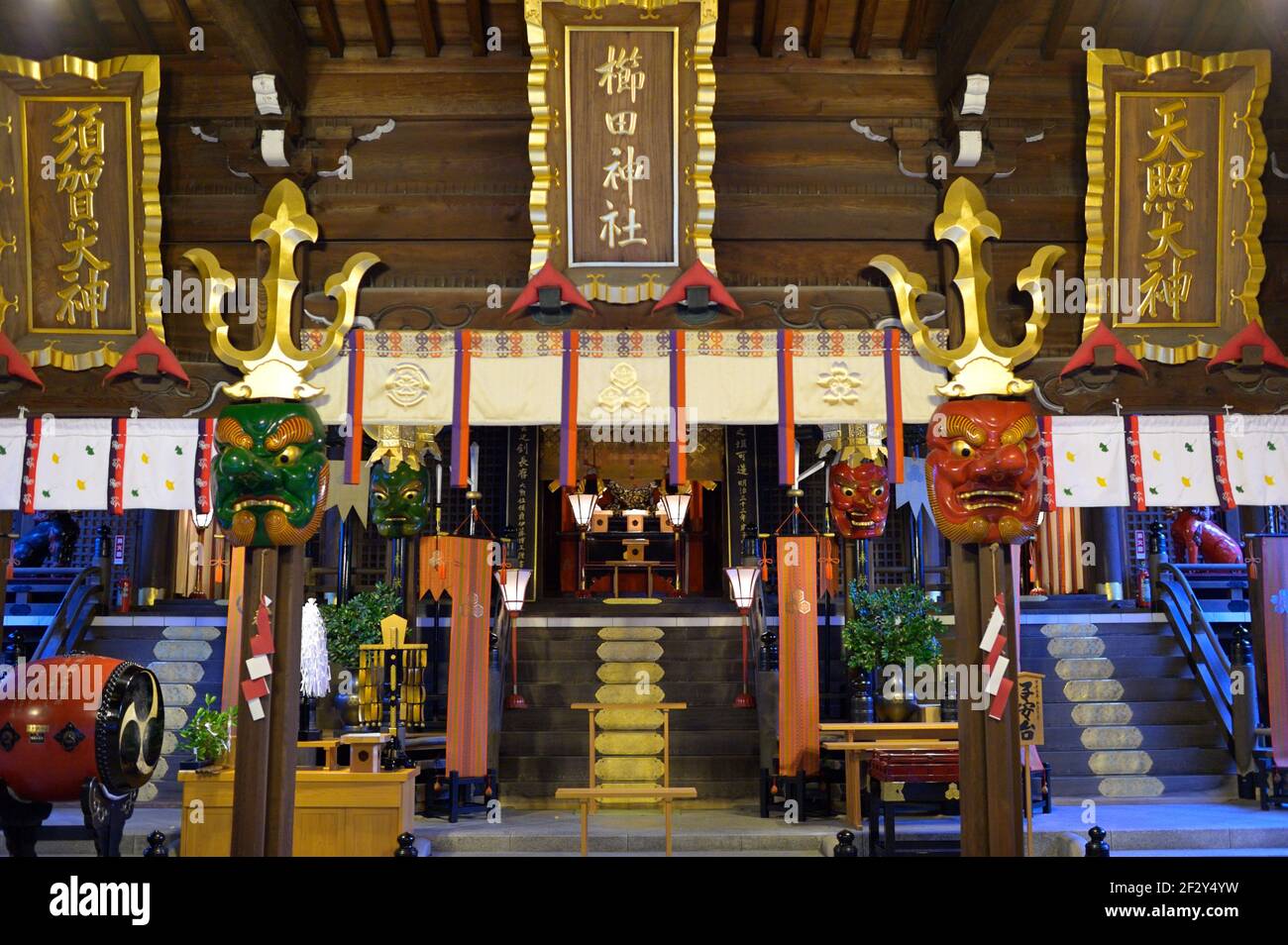 The beautiful Kushida Jinja (Shinto shrine) is the headquarter for the ...