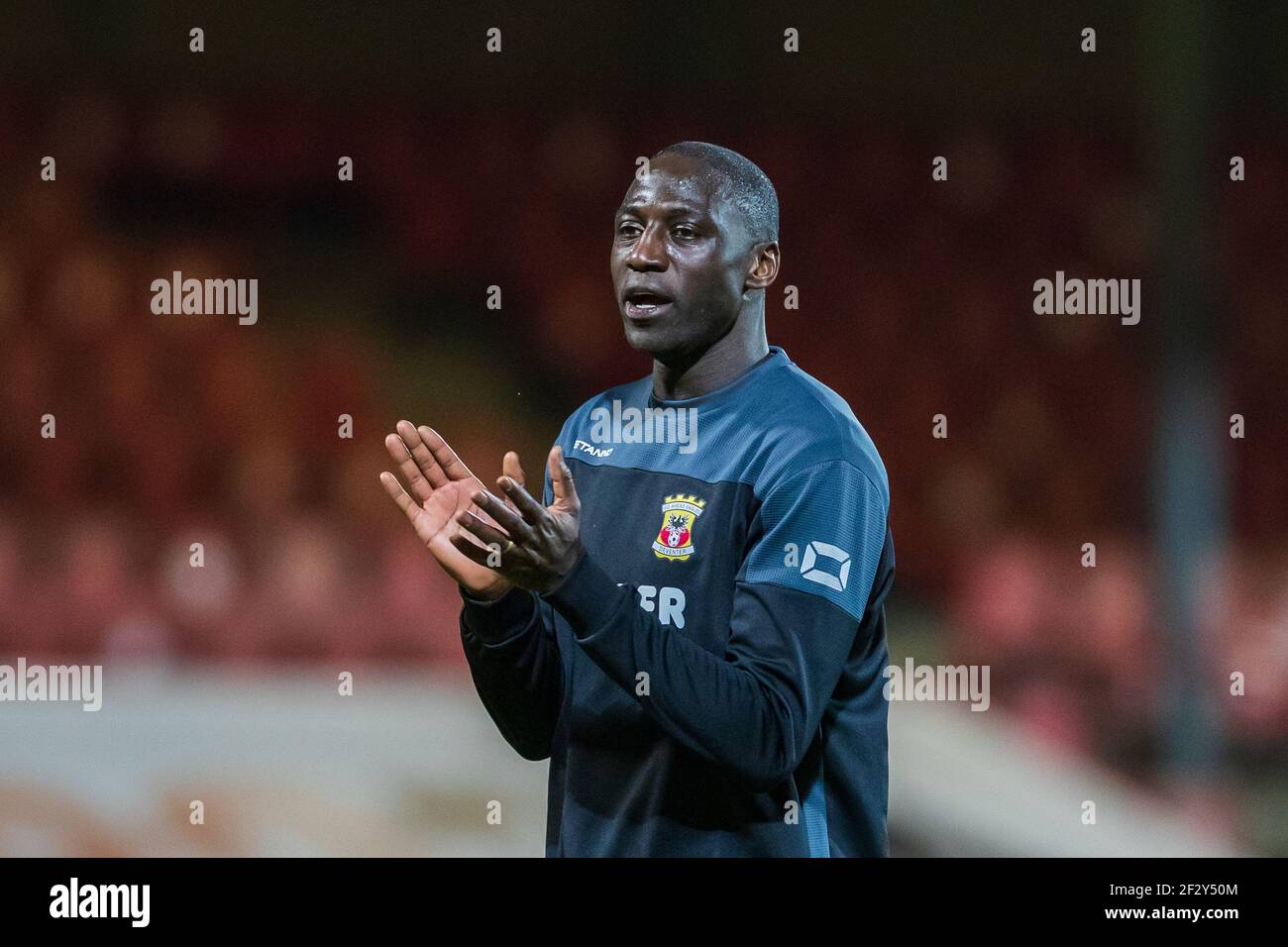 DEVENTER, NETHERLANDS - MARCH 12: Jacob Mulenga of Go Ahead Eagles ...