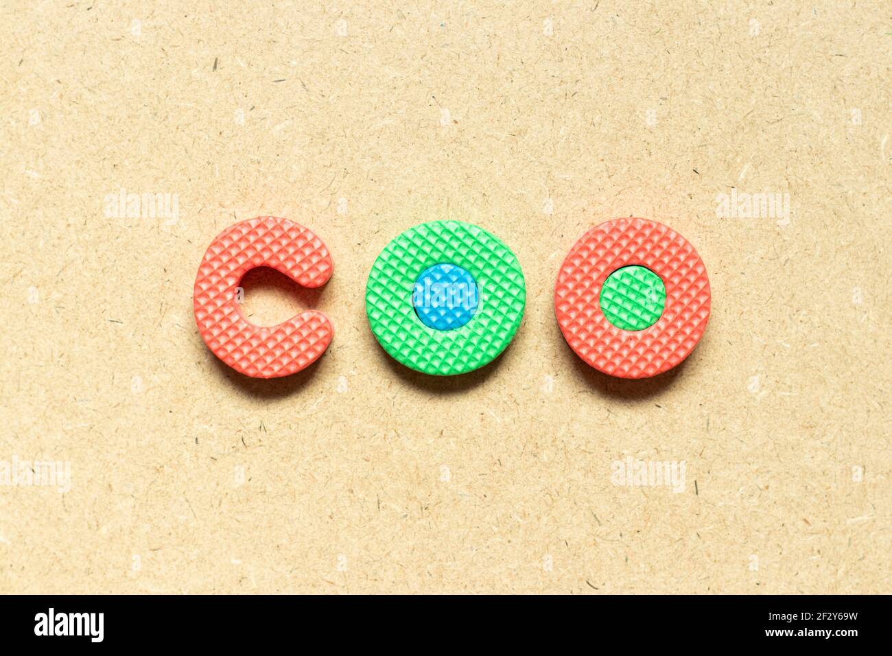 Foam alphabet letter in word COO (abbreviation Chief operating officer ...