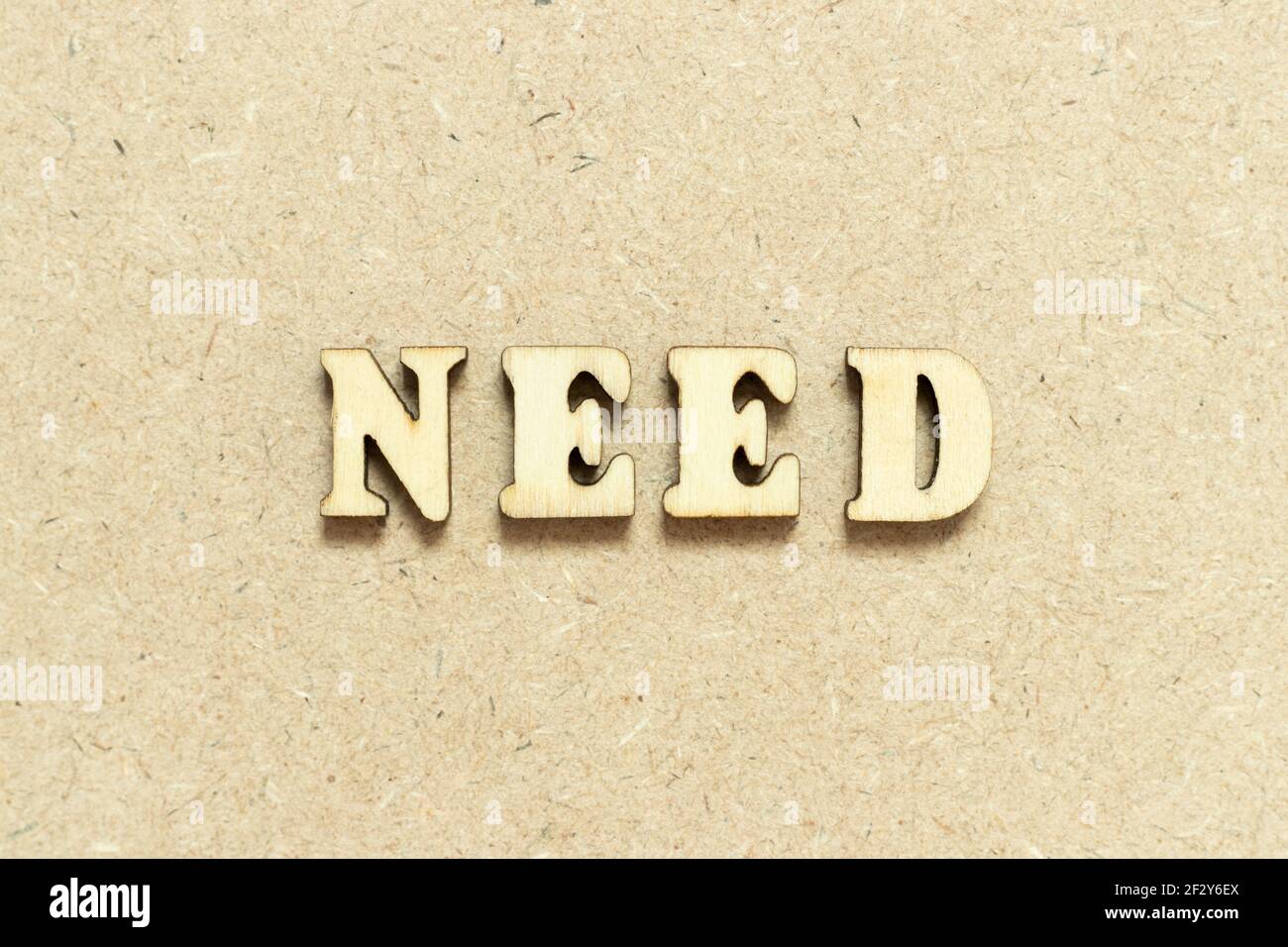 Alphabet letter in word need on wood background Stock Photo - Alamy