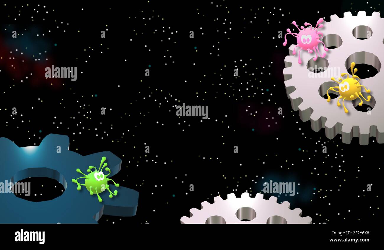 SIDE EFFECTS. Drawing of COVID-19 Traveling Through Outer Firmament ...