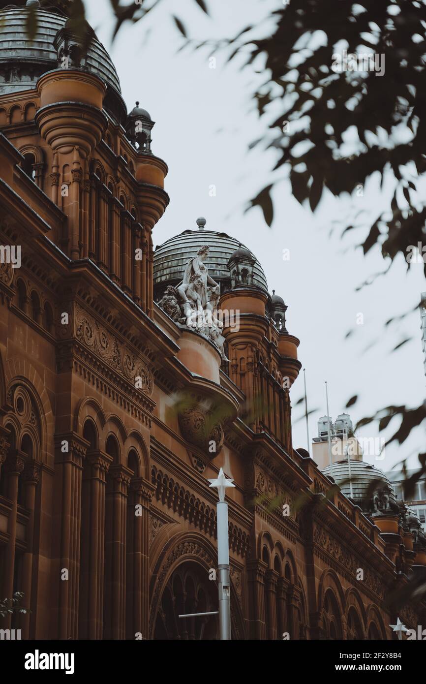 Statue sculpture on top of the Queen Victoria Building (QVB) Sydney ...