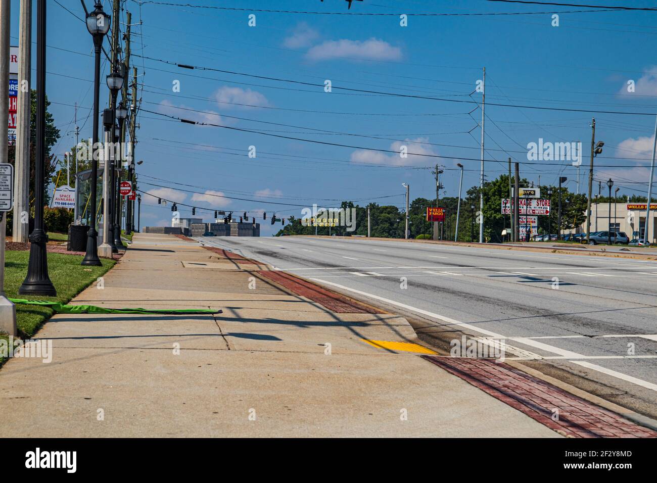 Atlanta, Ga USA - 06 14 20: Traffic on Memorial drive hotels cars and ...