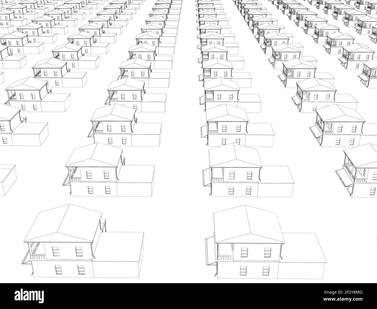Detached houses in a row Stock Vector Images - Alamy