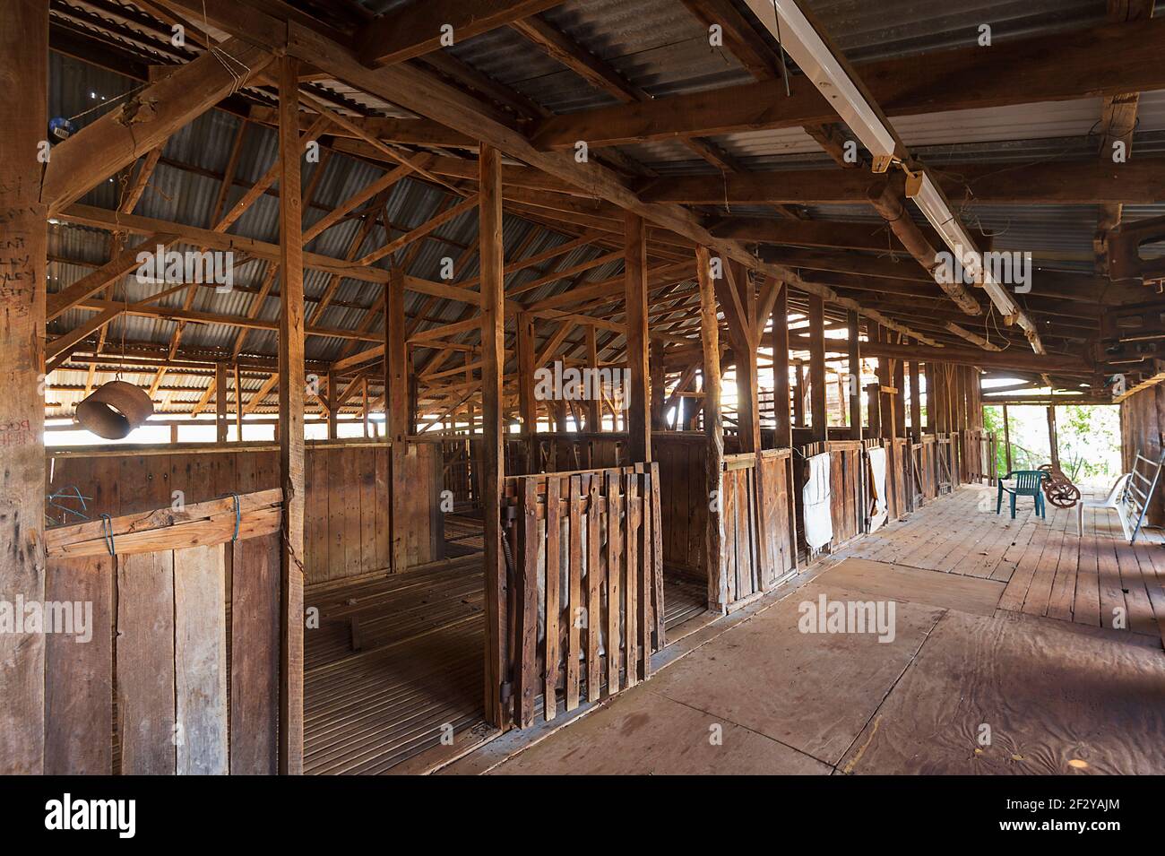 Old shearing shed at Charlotte Plains, an old cattle and sheep station near Cunnamulla ...