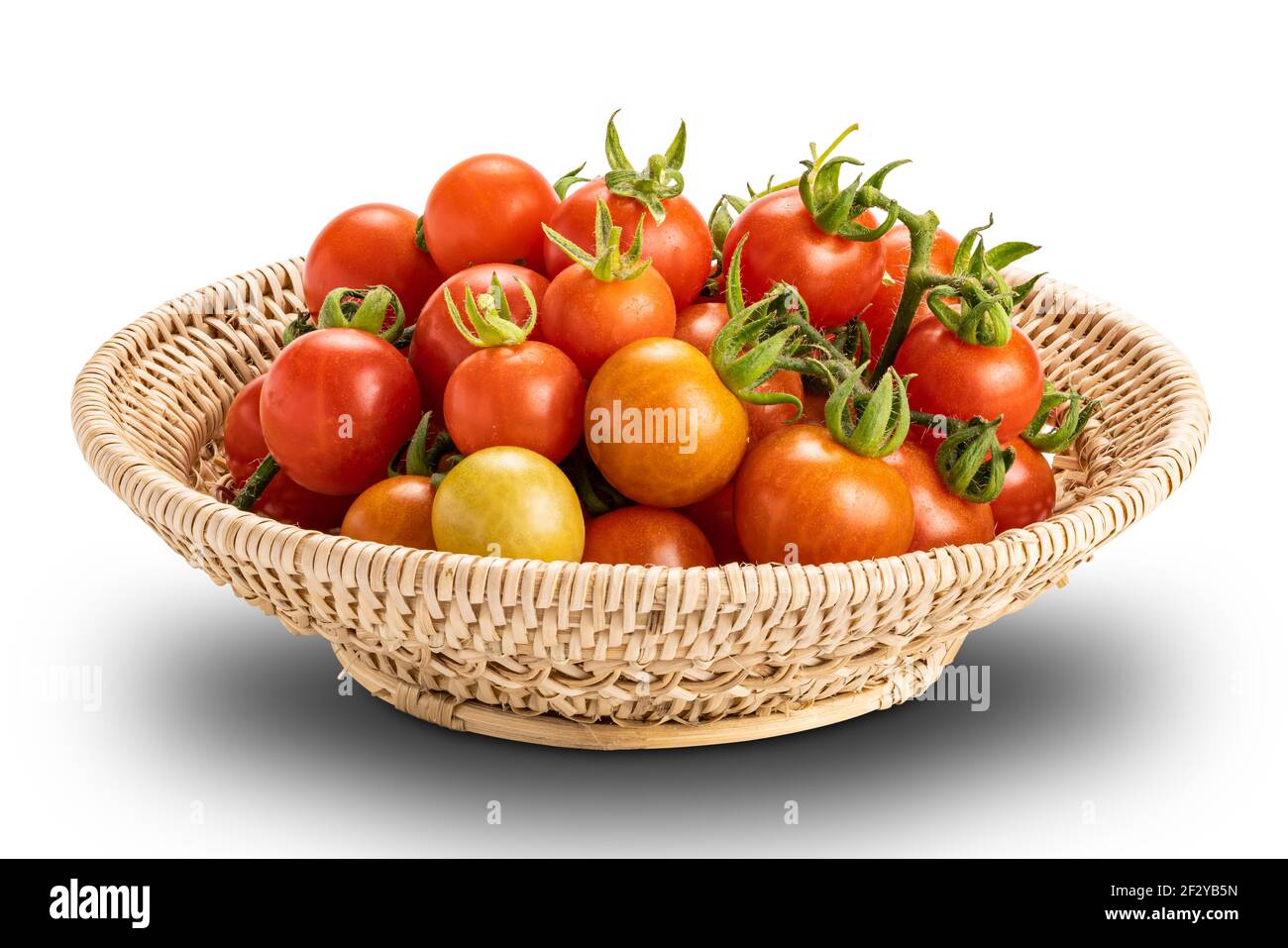 Closeup view pile of freshly harvested ripe and juicy tomatoes in ...