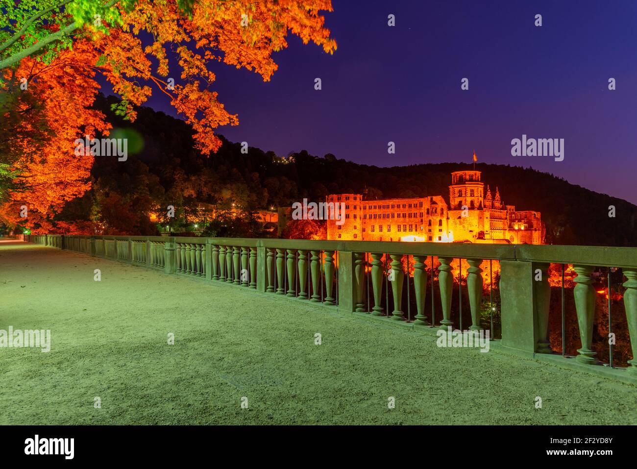 Illuminated Heidelberg castle in Germany Stock Photo - Alamy