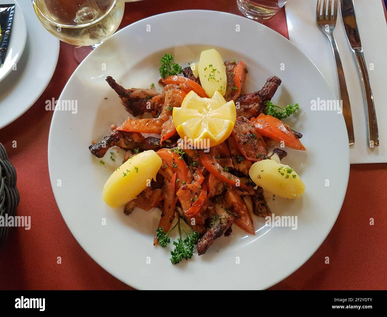 A plate of food on a table Stock Photo - Alamy