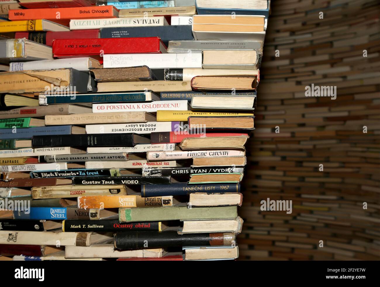 A very large stack of books, can be used as background Stock Photo - Alamy