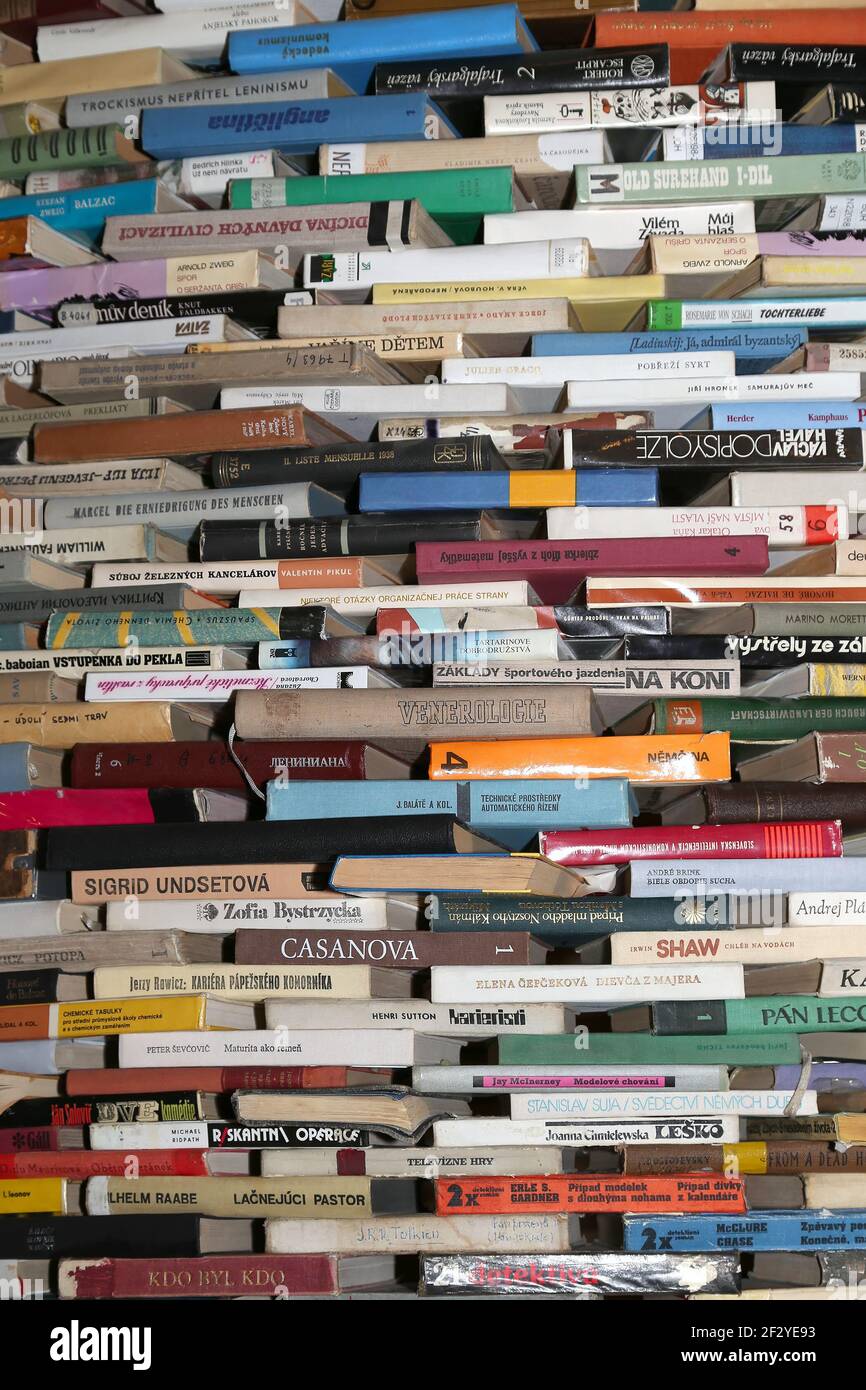 A very large stack of books, can be used as background Stock Photo - Alamy