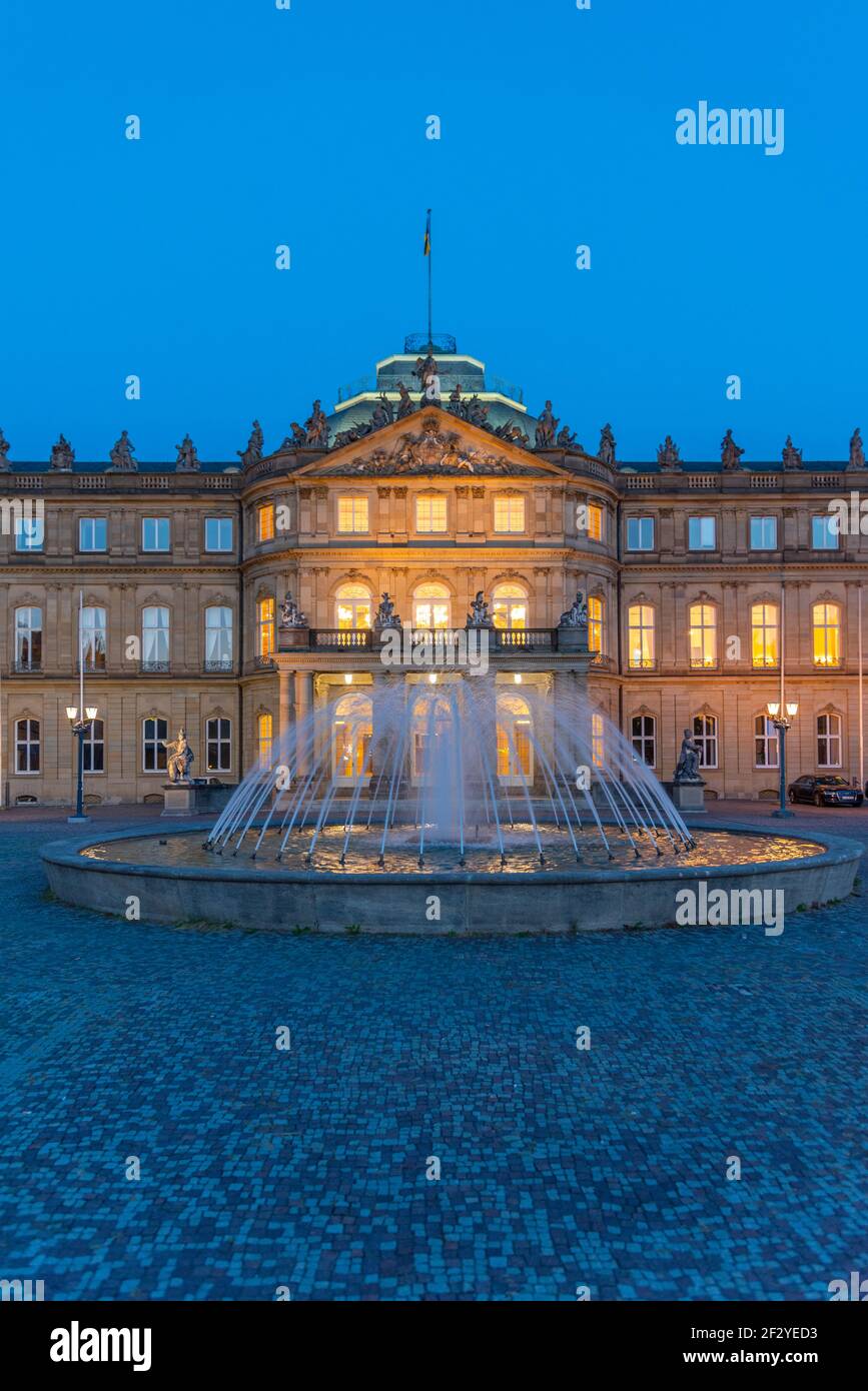 Sunset view of the new palace in Stuttgart, Germany Stock Photo - Alamy