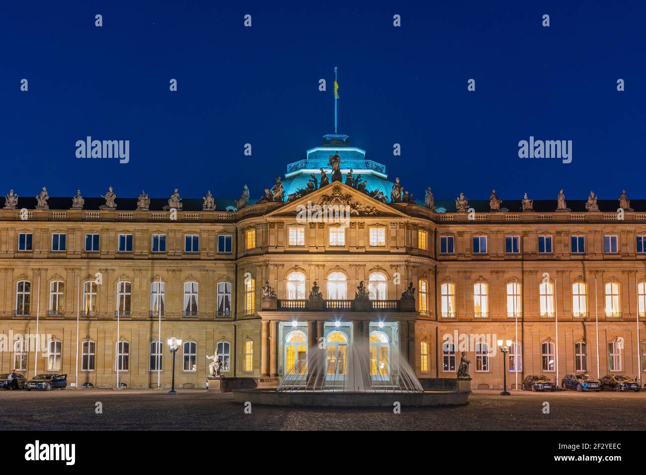 Sunset view of the new palace in Stuttgart, Germany Stock Photo - Alamy