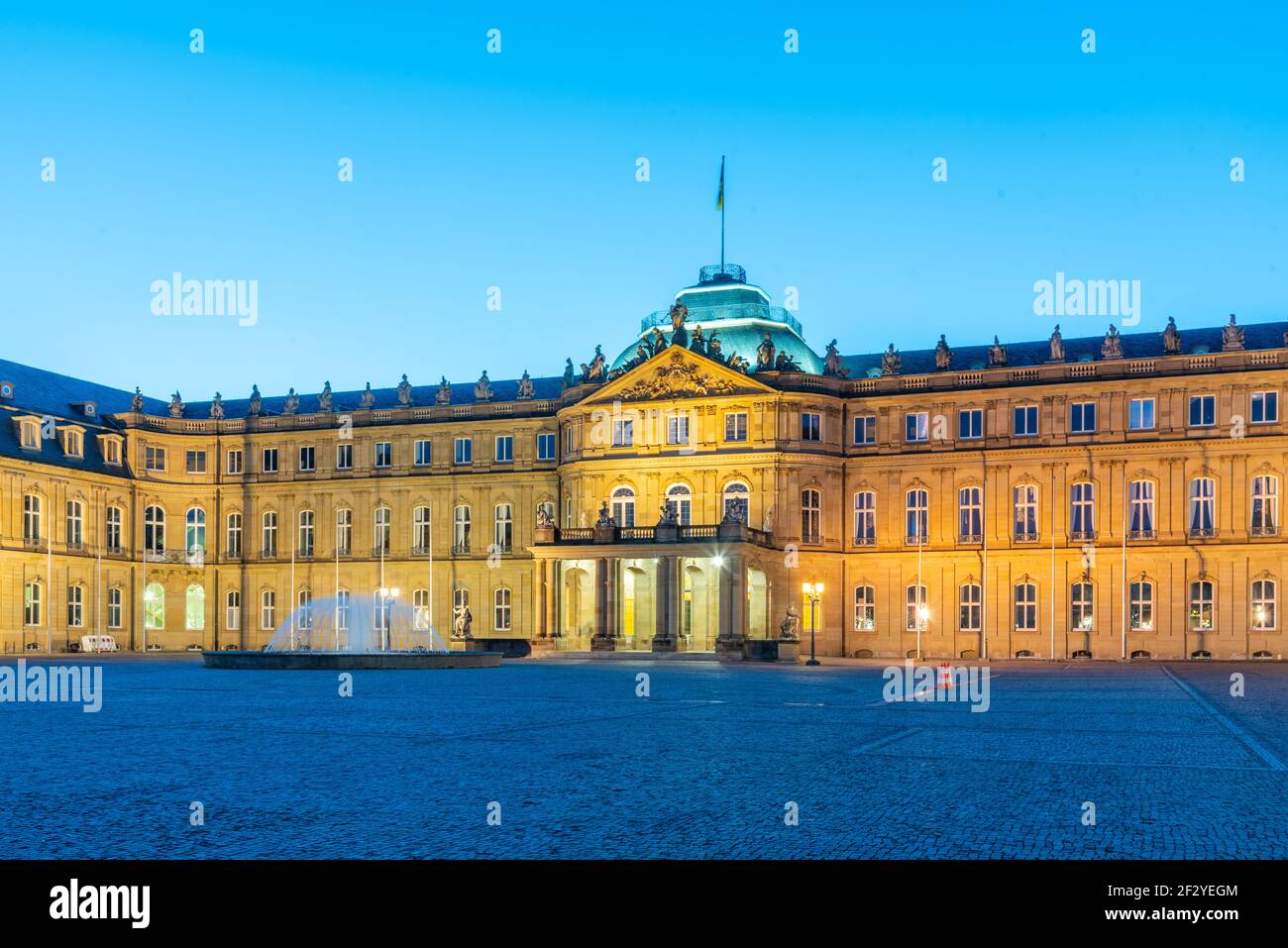 Sunrise view of the new palace in Stuttgart, Germany Stock Photo - Alamy