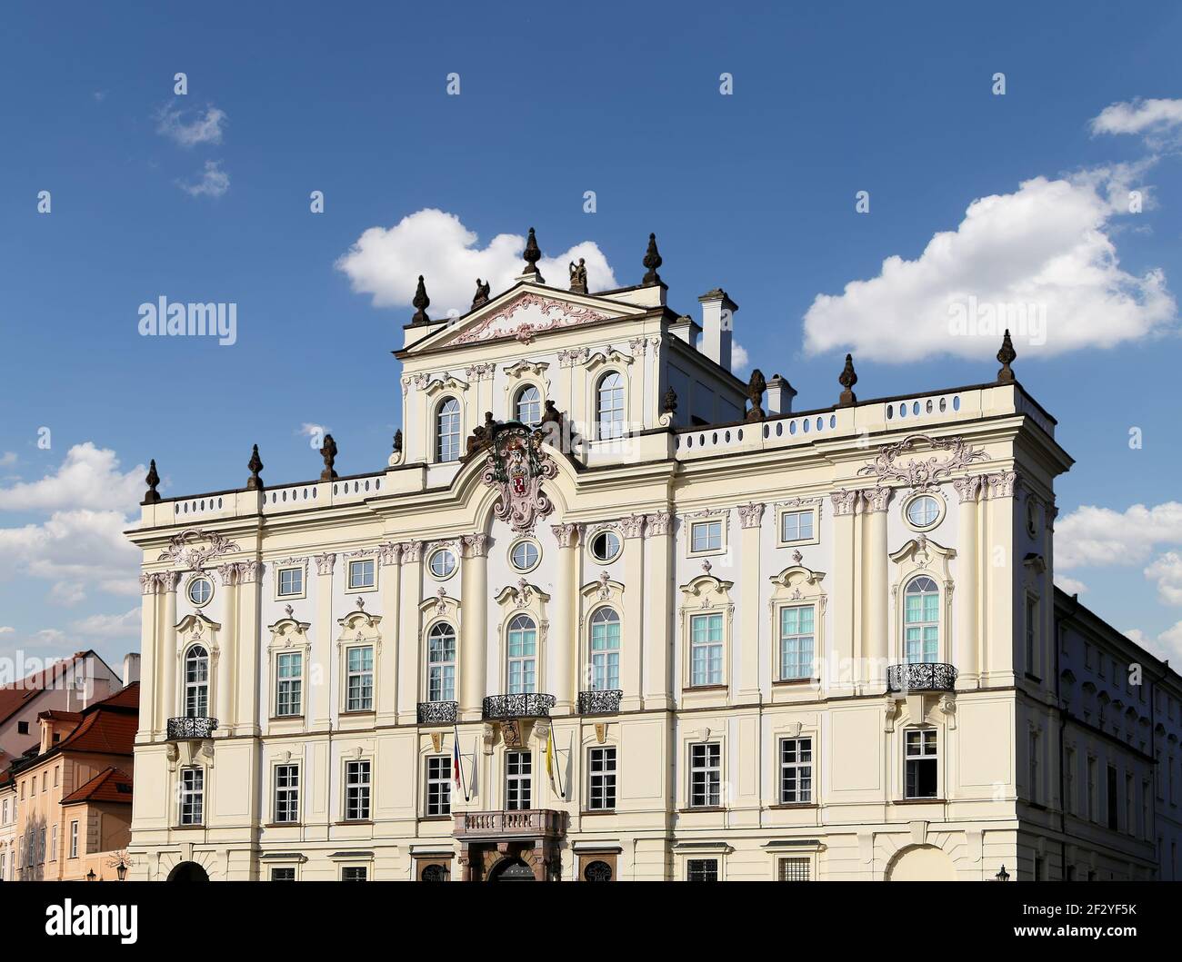 Archbishop Palace, famous building at the main entrance in The Prague ...