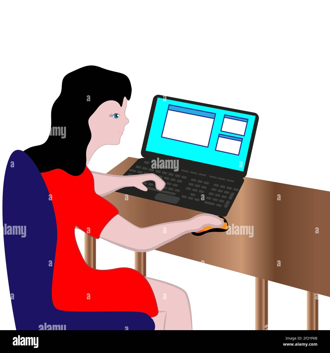 Homework laptop at home Stock Vector Images - Alamy