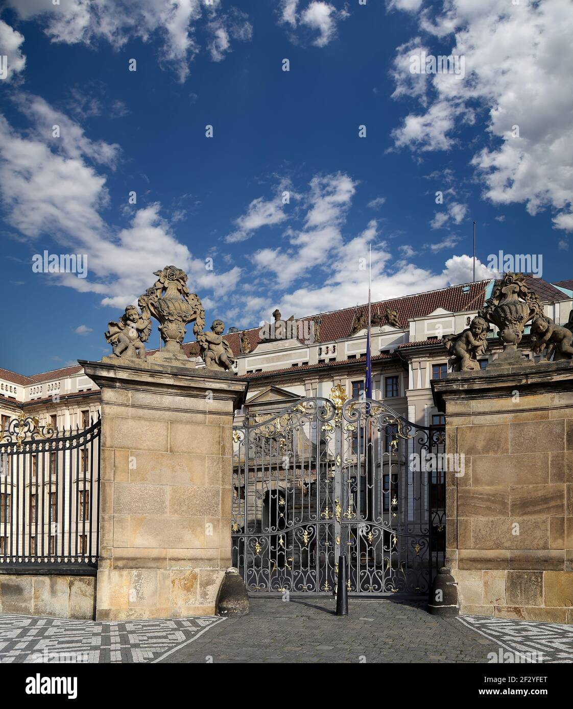 View of the building of the President of the Republic in Prague, Czech ...