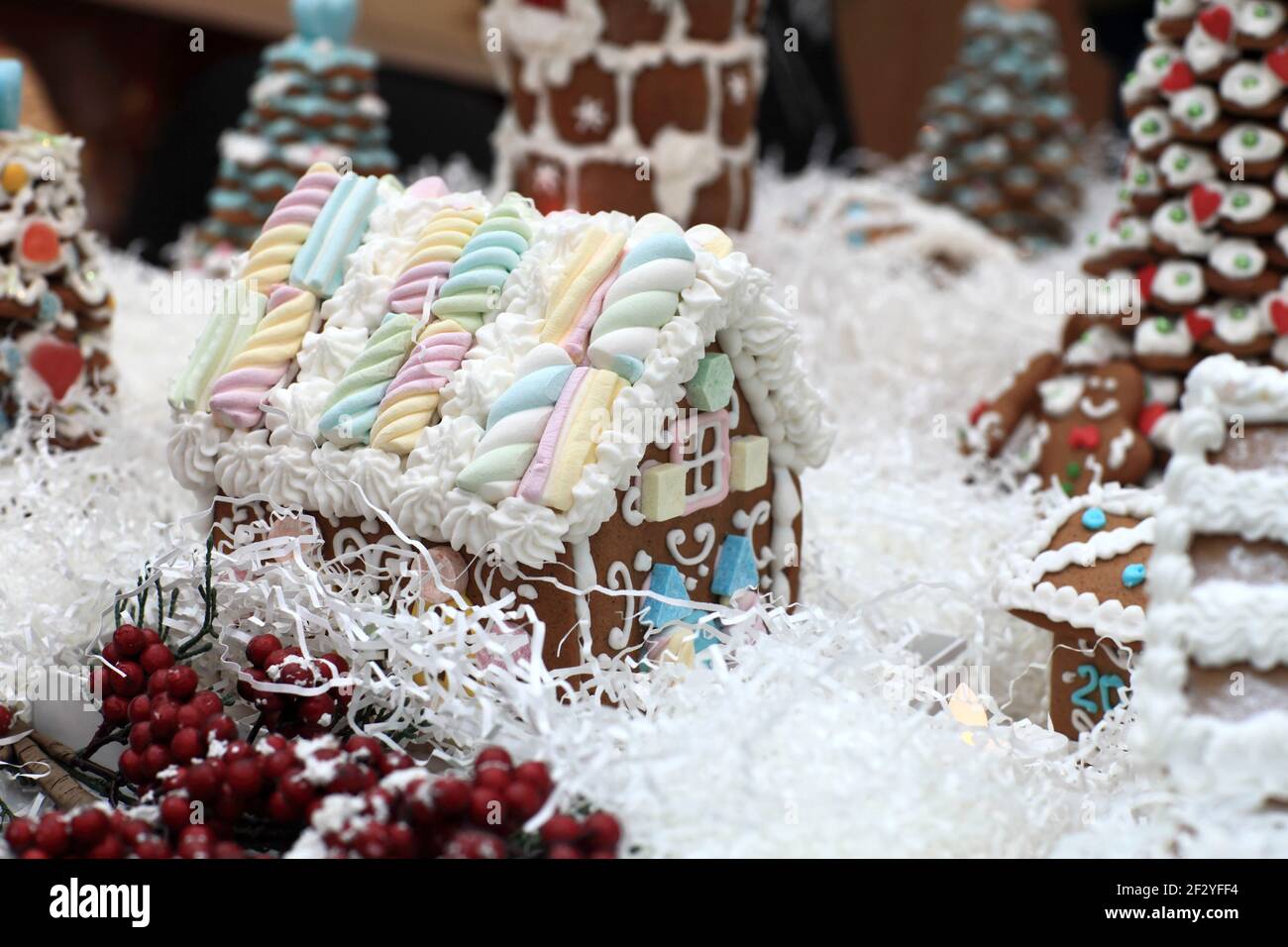 The gingerbread house with a candy roof Stock Photo - Alamy