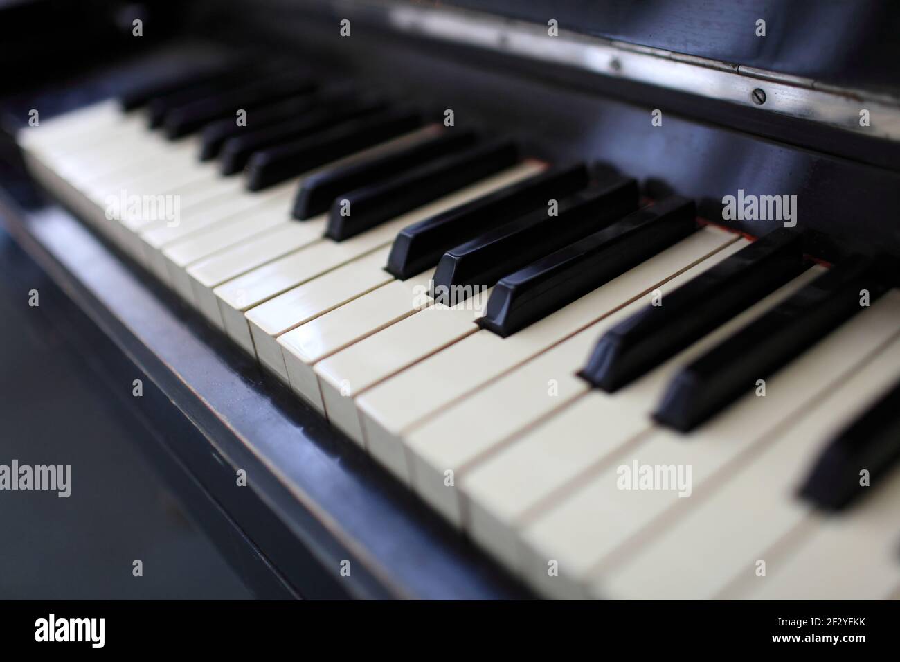 Details of the vintage classical piano keys Stock Photo - Alamy