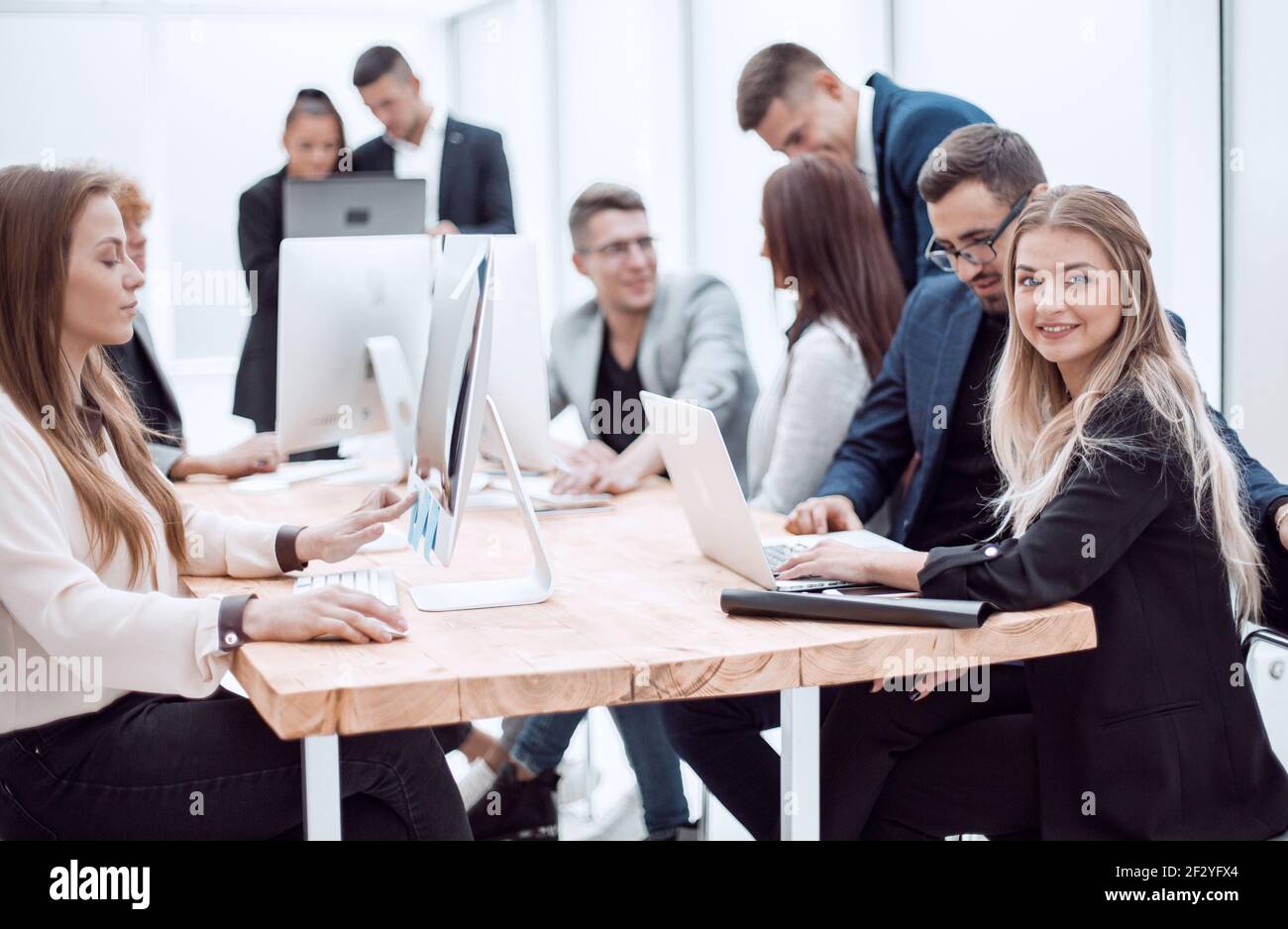young business people work in a modern office Stock Photo - Alamy