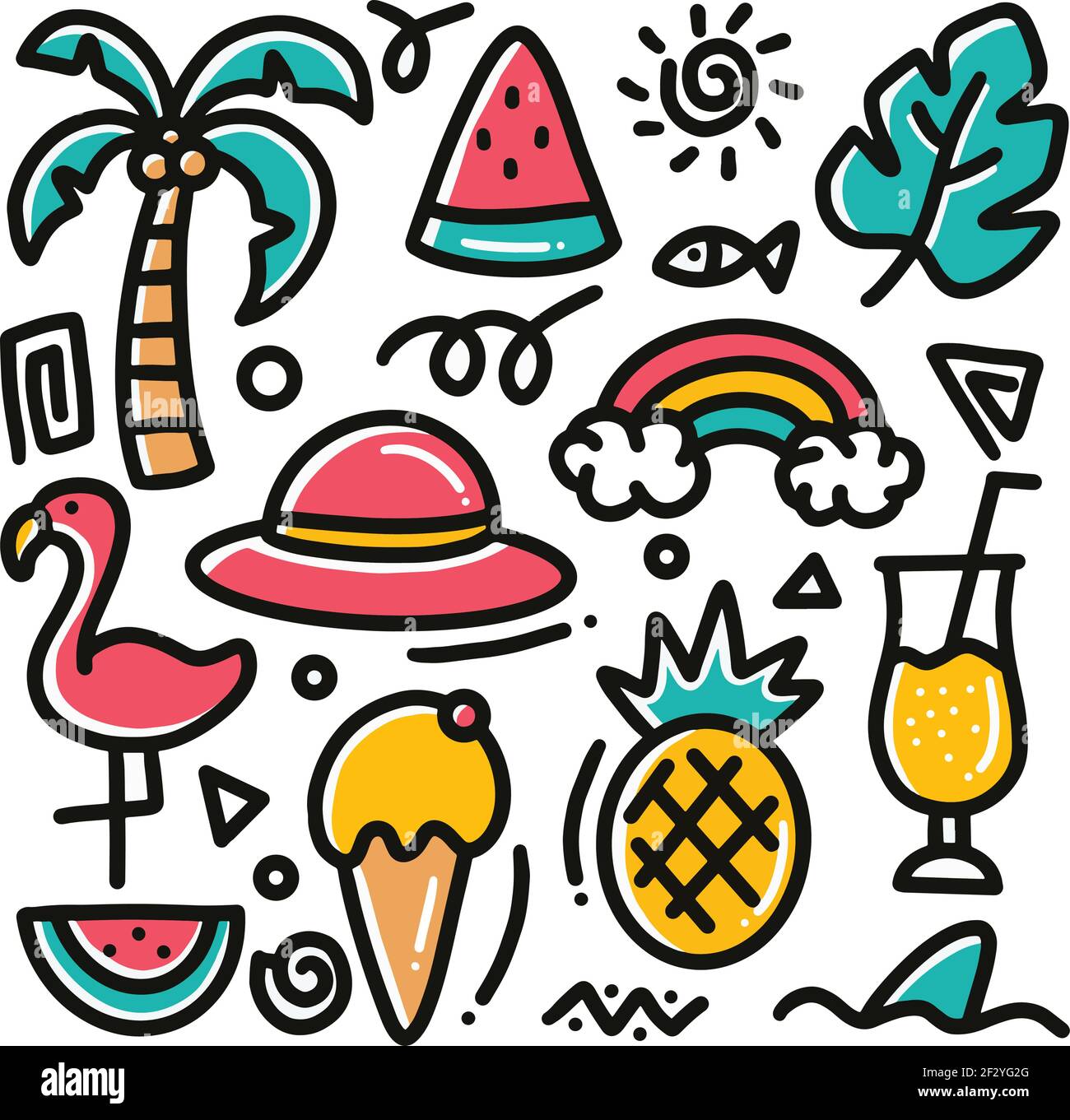 hand drawn beach doodle Stock Vector Image & Art - Alamy