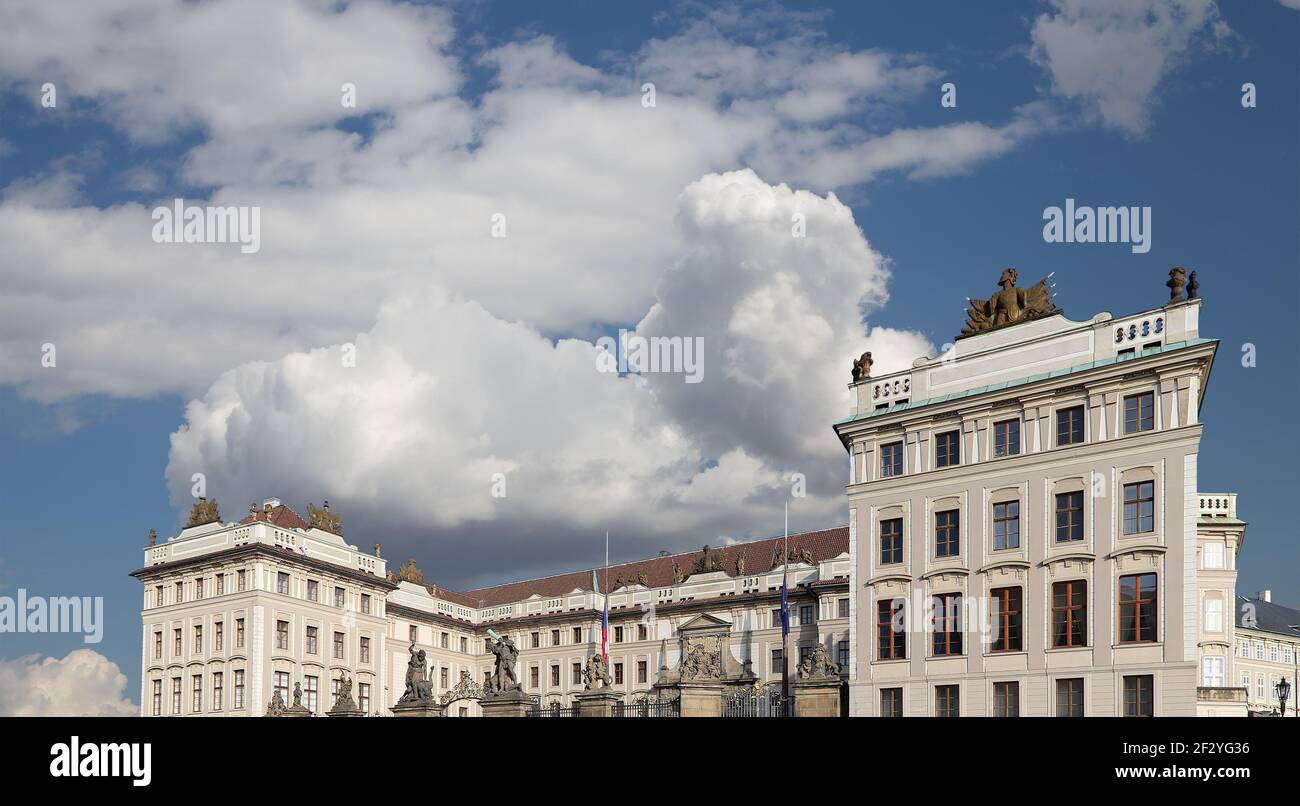 View of the building of the President of the Republic in Prague, Czech ...