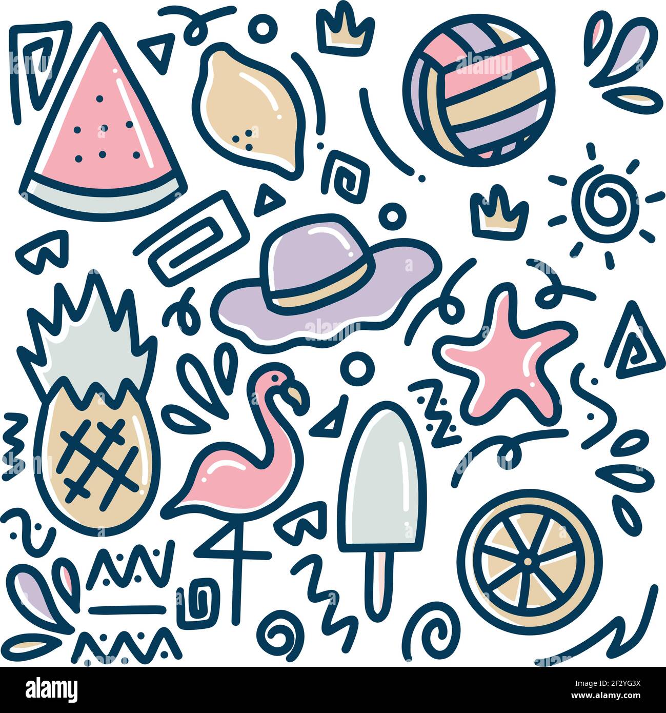 hand drawn beach doodle Stock Vector Image & Art - Alamy