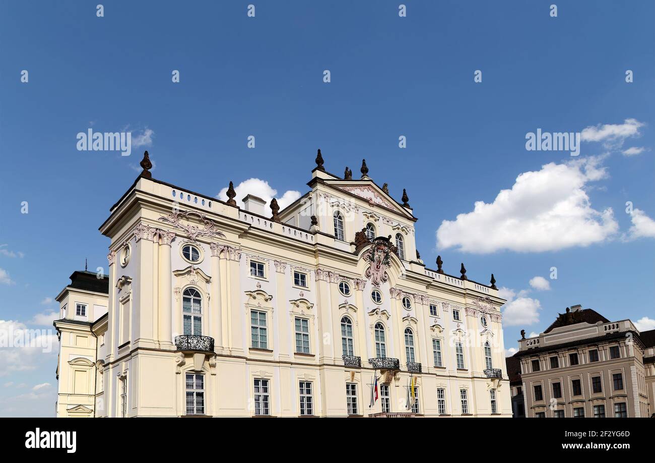 Archbishop Palace, famous building at the main entrance in The Prague ...