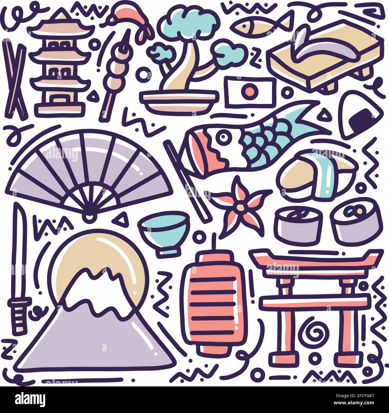 doodle set of japan holidays hand drawing Stock Vector Image & Art - Alamy