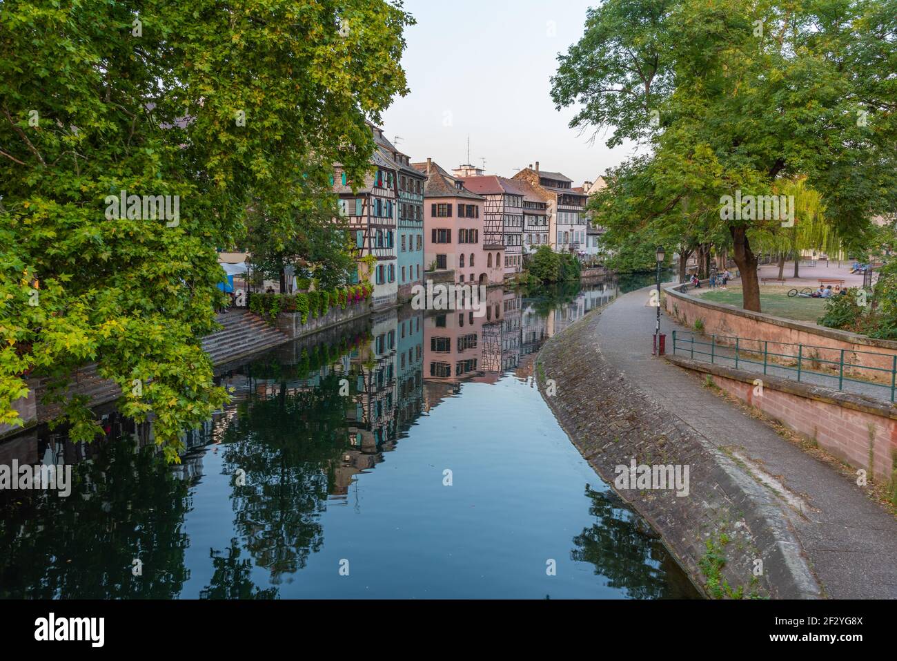 Sunset view of colourful houses at Petite France district in Strasbourg ...