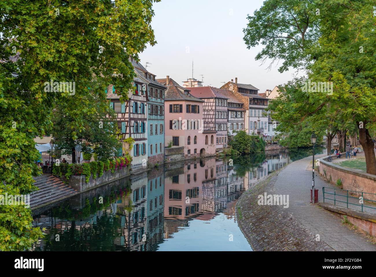Sunset view of colourful houses at Petite France district in Strasbourg ...