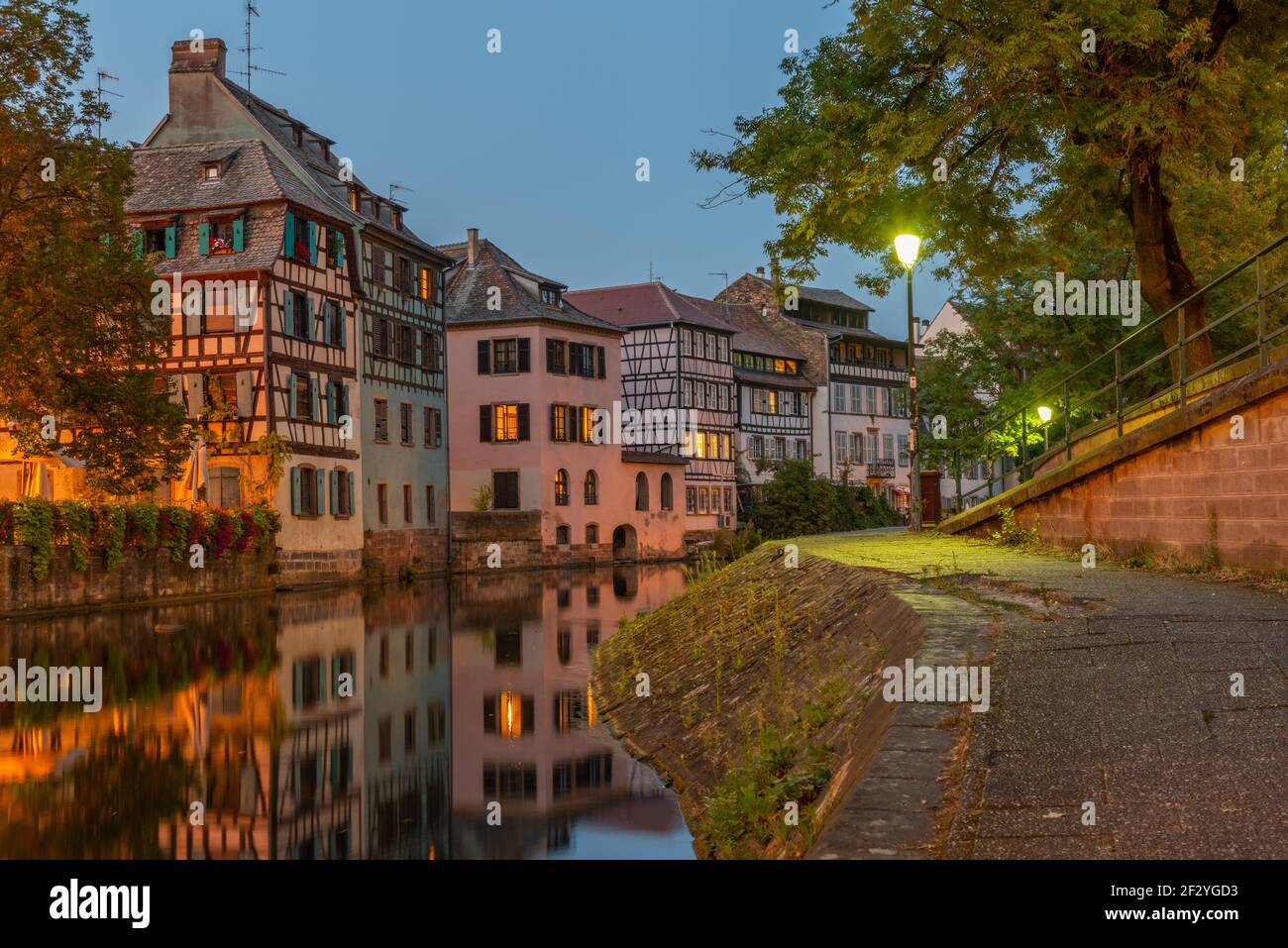 Sunset view of colourful houses at Petite France district in Strasbourg ...