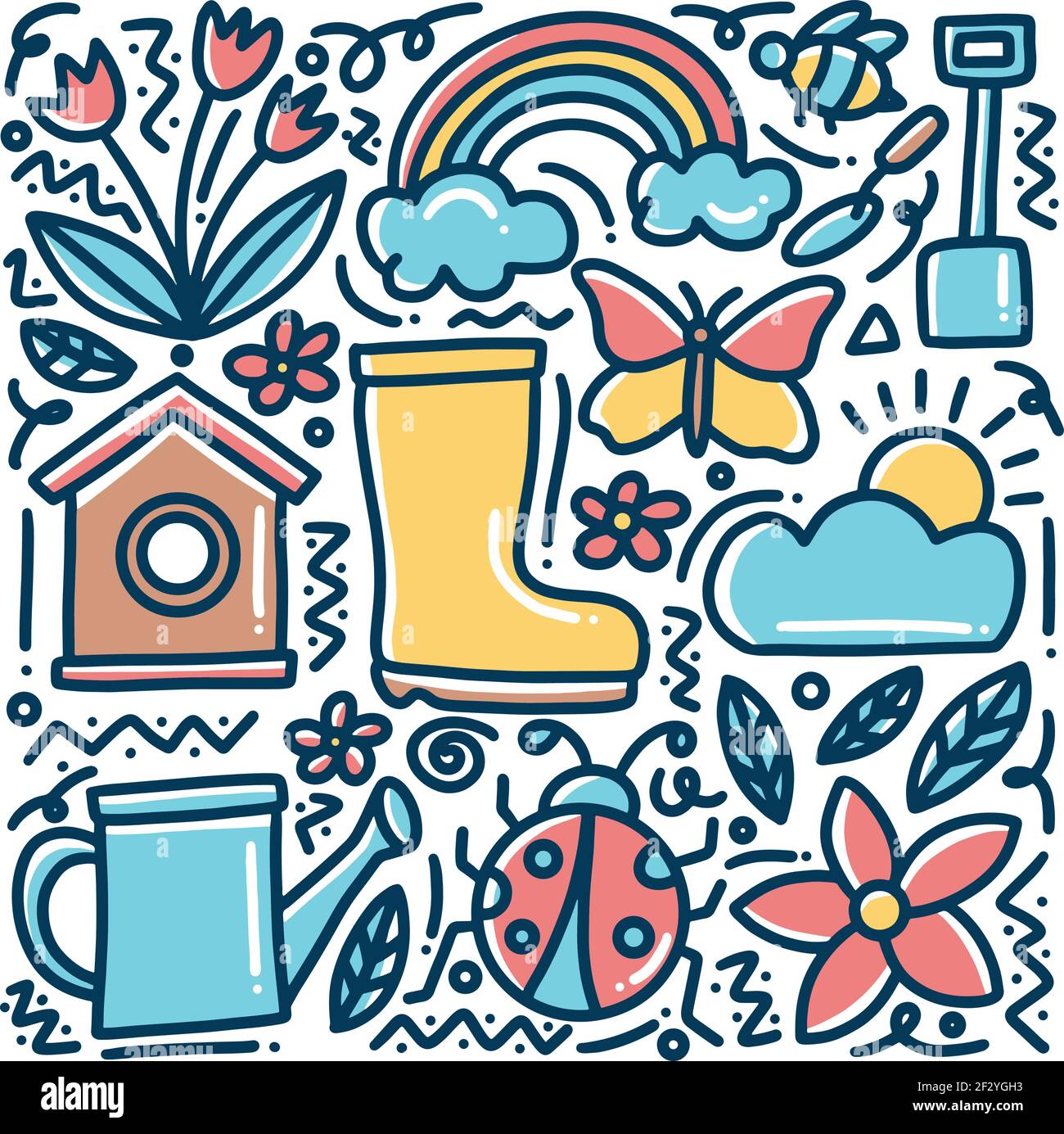 Hand with birdcage Stock Vector Images - Alamy