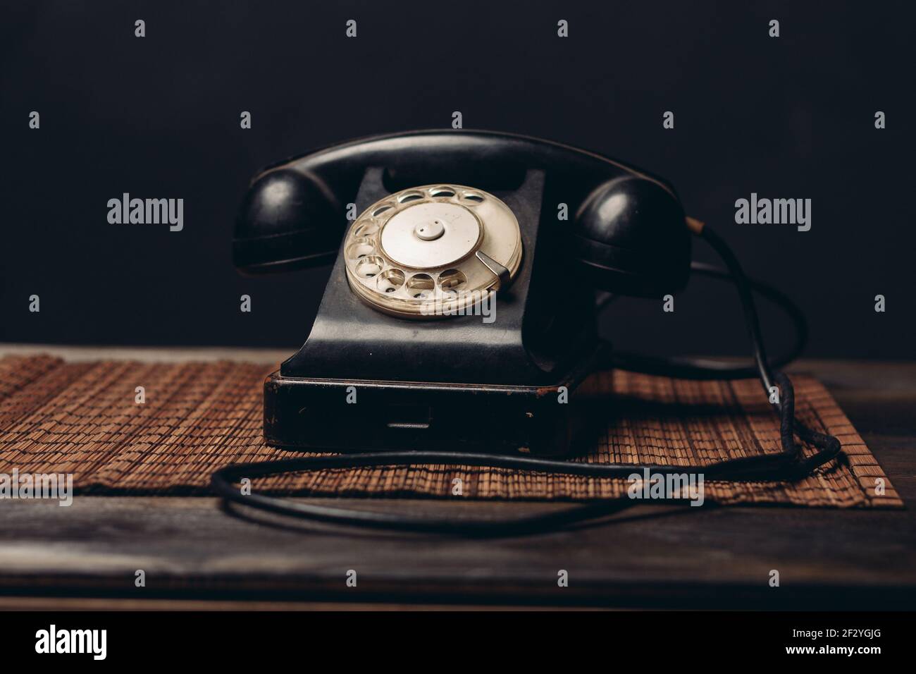 retro telephone office communication technology close-up studio Stock ...