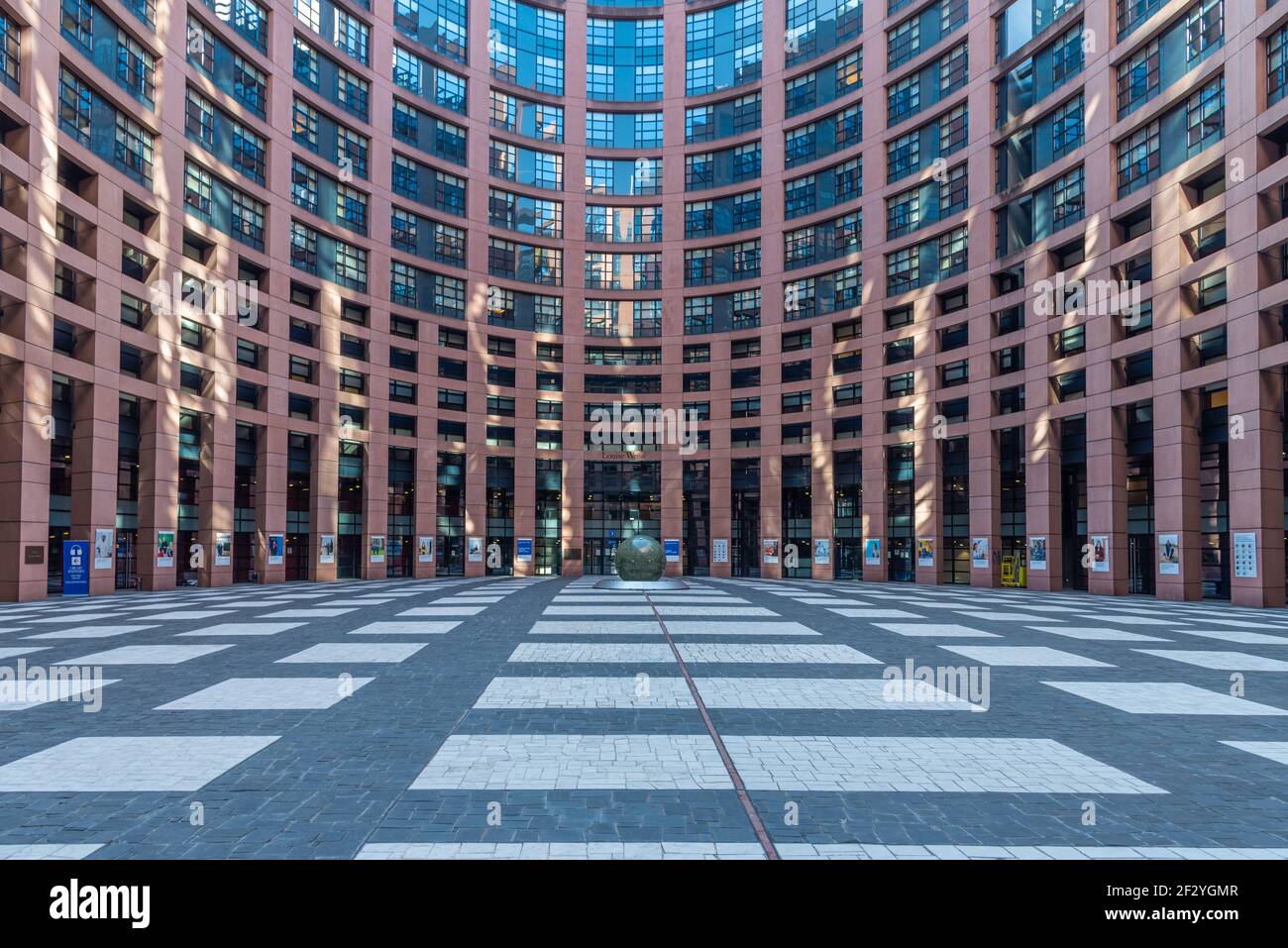 Atrium of the European parliament located in Strasbourg, France Stock ...