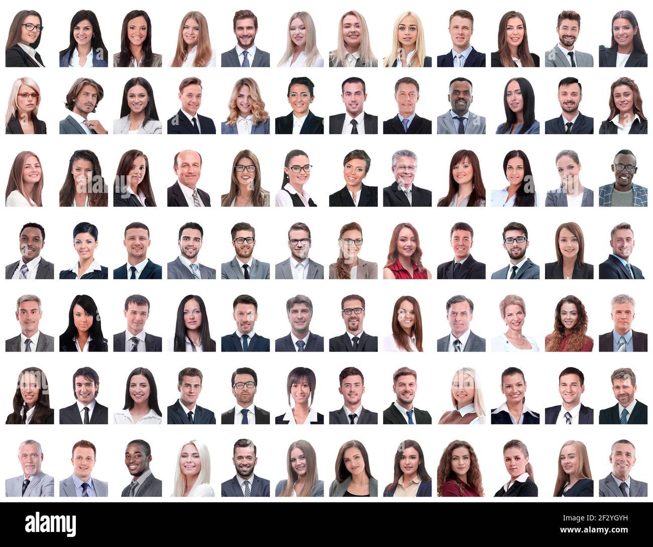 portraits of successful employees isolated on a white Stock Photo - Alamy