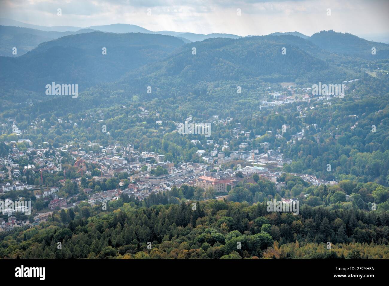 Aerial view of the old town of Baden Baden, Germany Stock Photo - Alamy