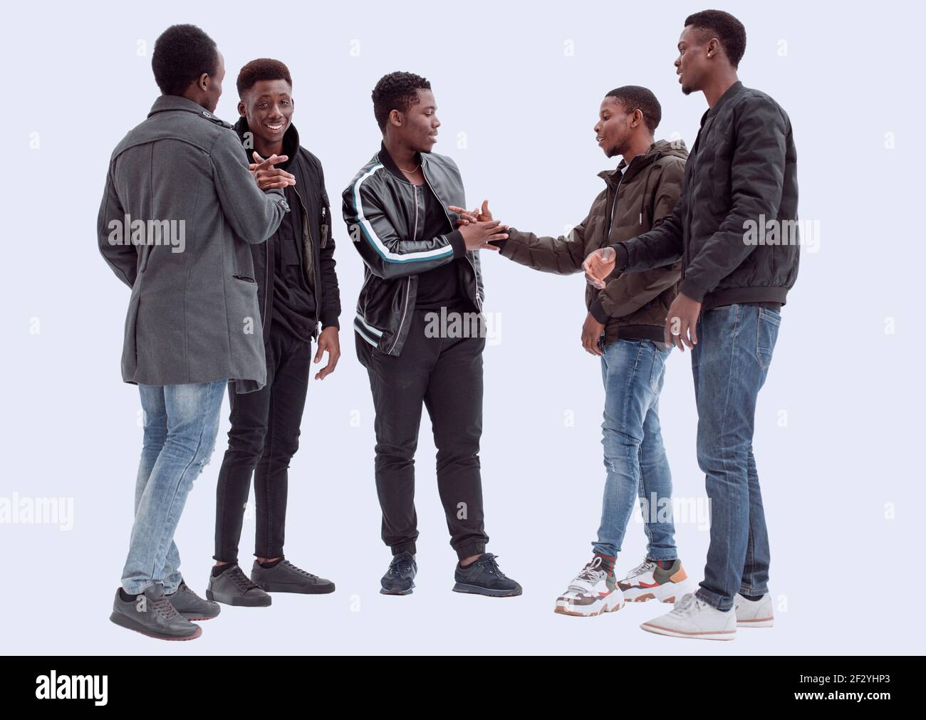 group of diverse guys discussing something . isolated on white Stock ...