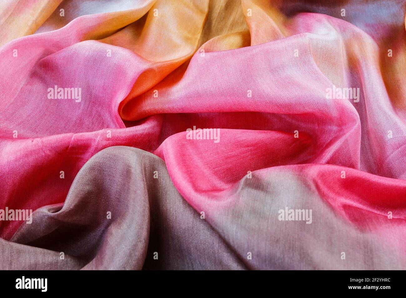Pink and orange silk fabric. Graphic resources Stock Photo - Alamy