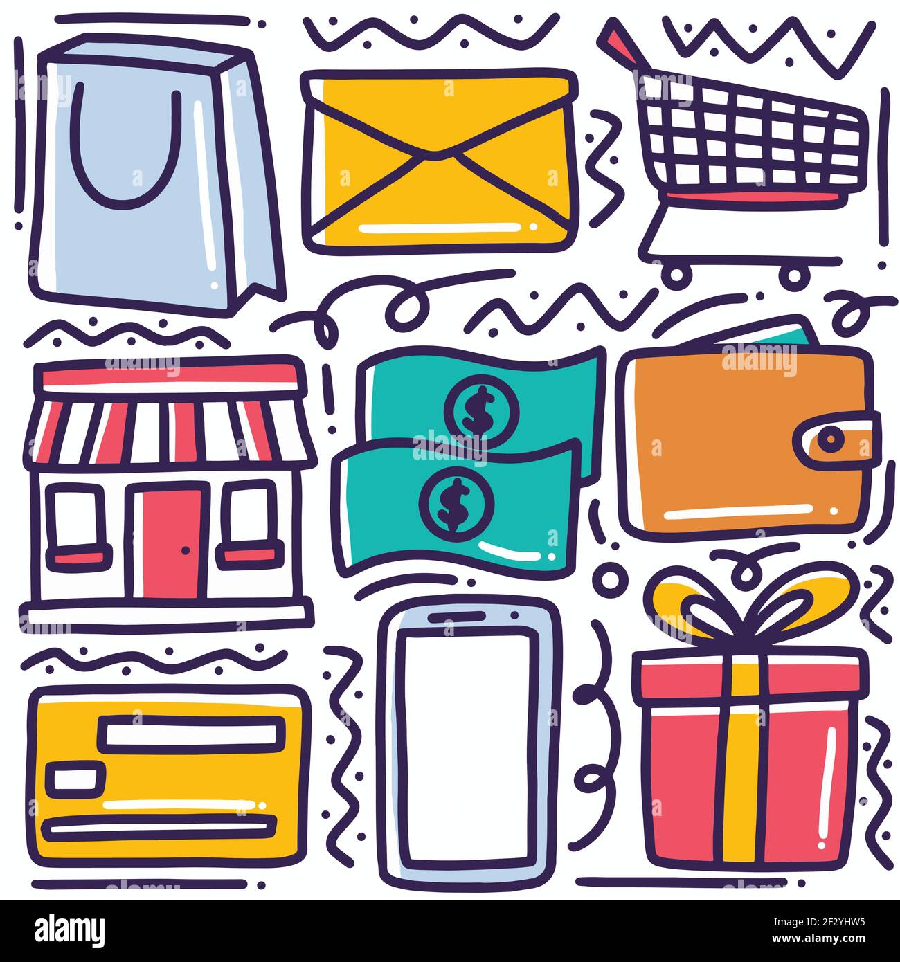 Gift bag drawing shopping Cut Out Stock Images & Pictures - Alamy