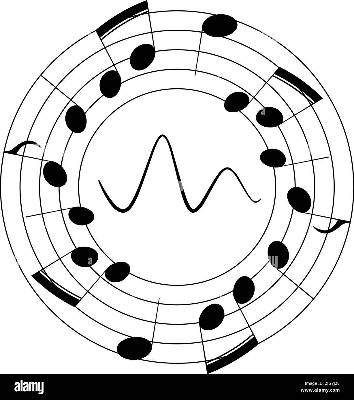 Musical circle and wave on a white background. Musical poster for your ...