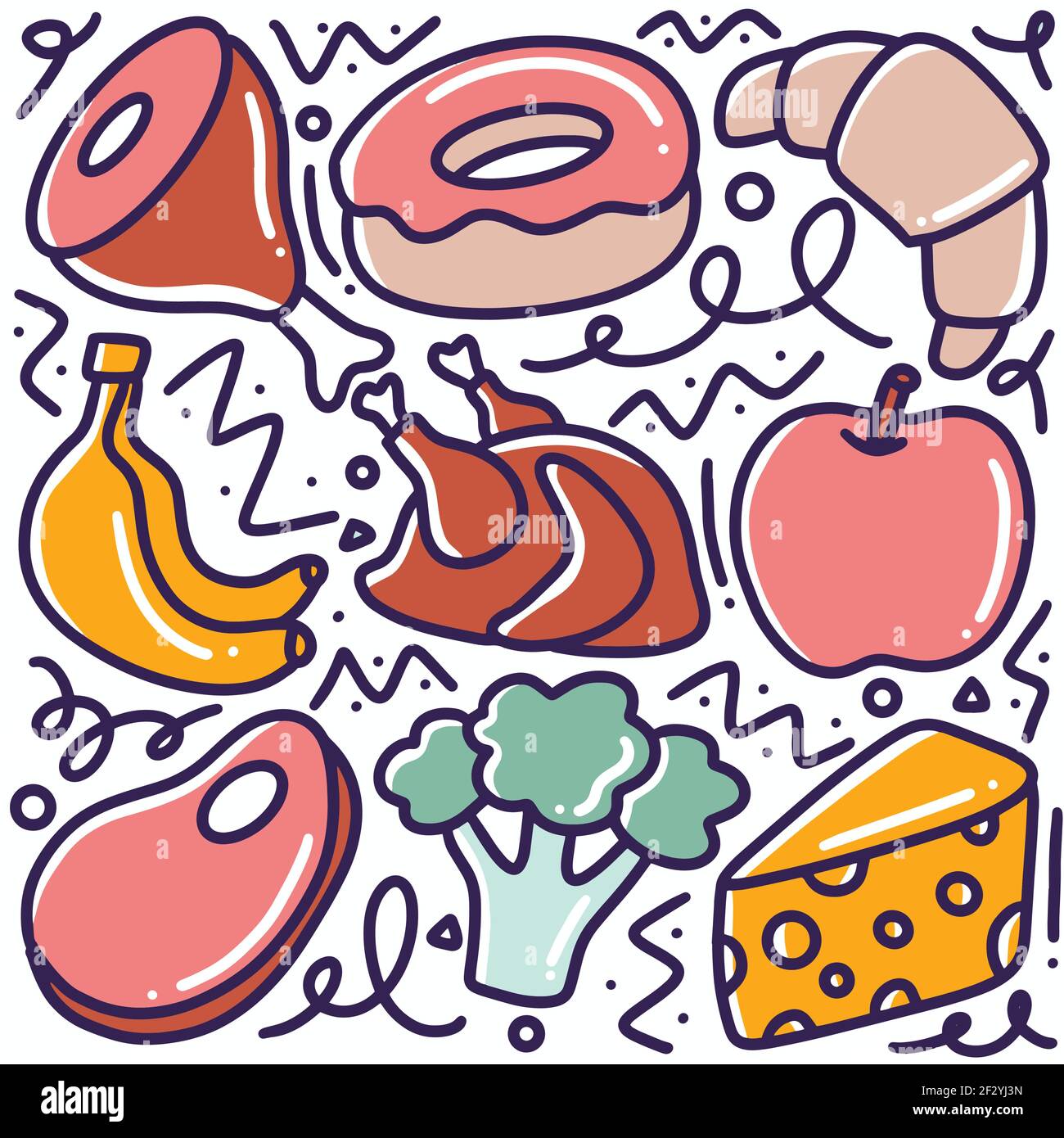 hand drawn doodle ingredient menu Stock Vector Image & Art - Alamy
