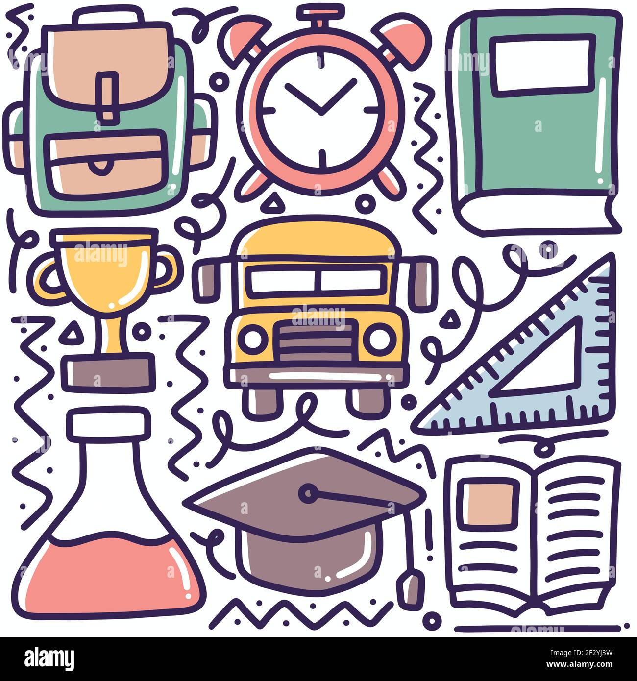 doodle set of school tools hand drawing Stock Vector Image & Art - Alamy