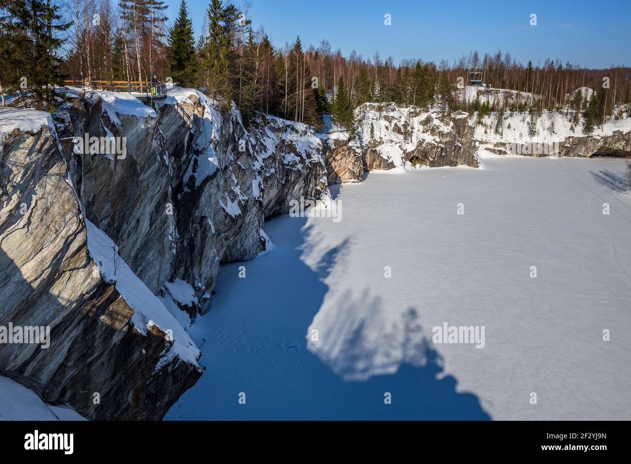 Old marble quarry in Karelia, Ruskeala mountain park, Russia Stock ...