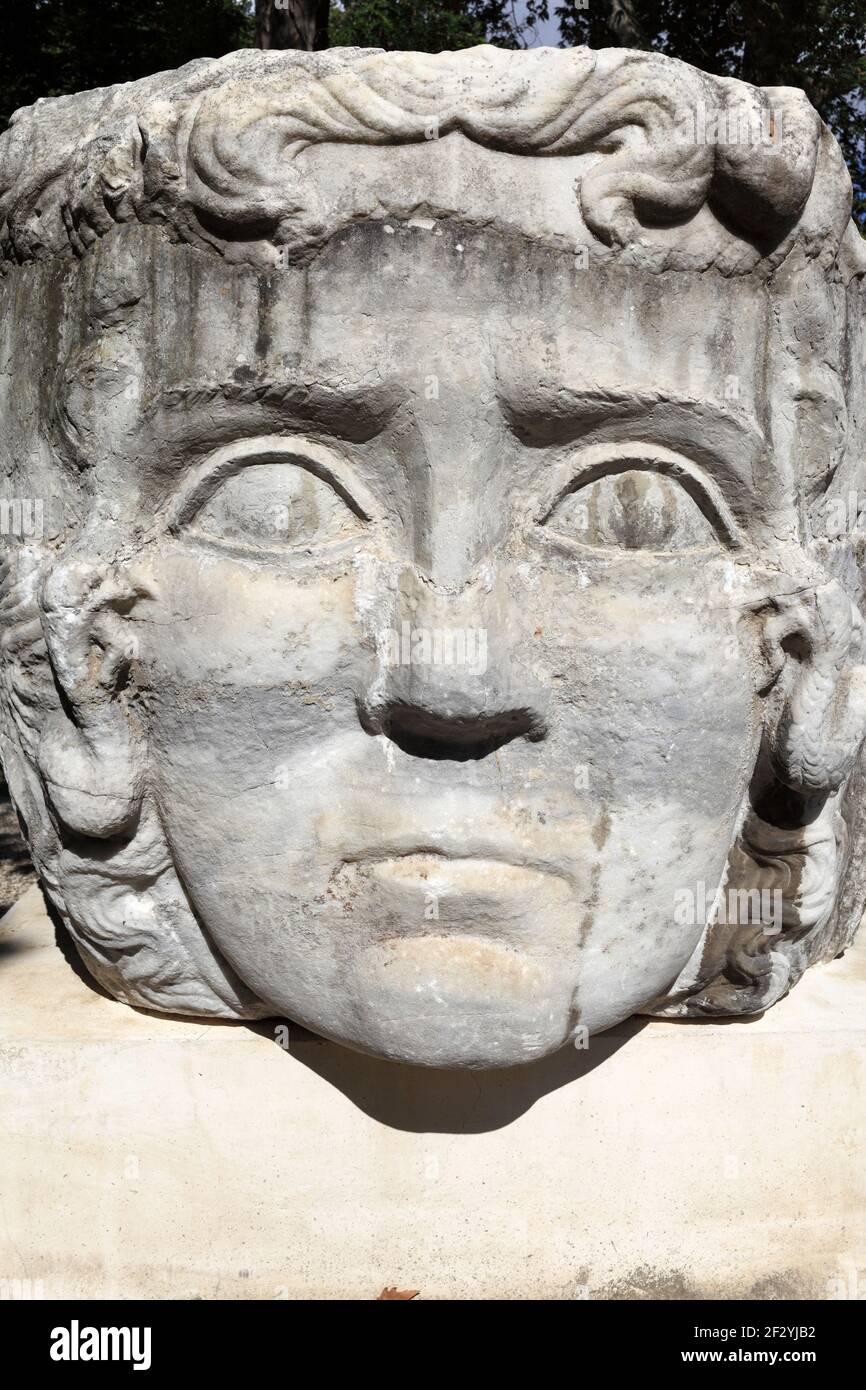 Head of stone medusa in Istanbul, Turkey Stock Photo - Alamy