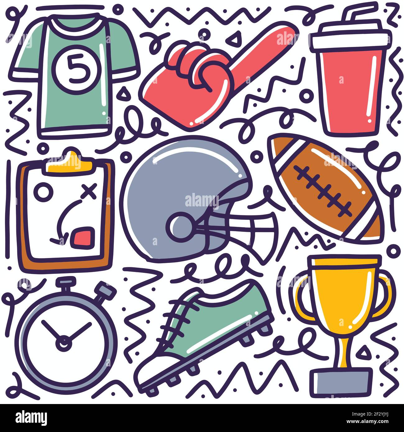 doodle set of sports hand drawing Stock Vector Image & Art - Alamy